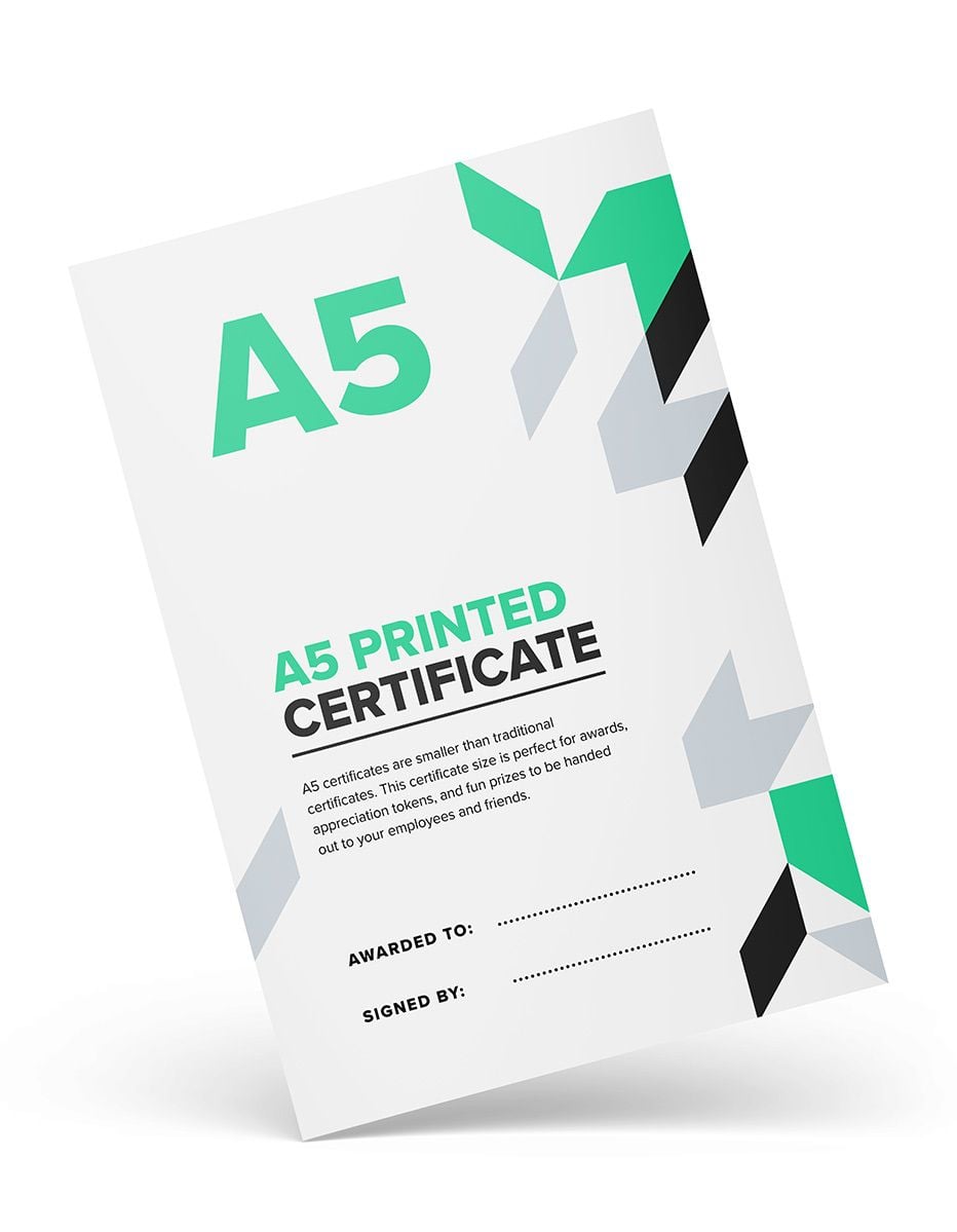 A5 Certificate Printing – Aura Print